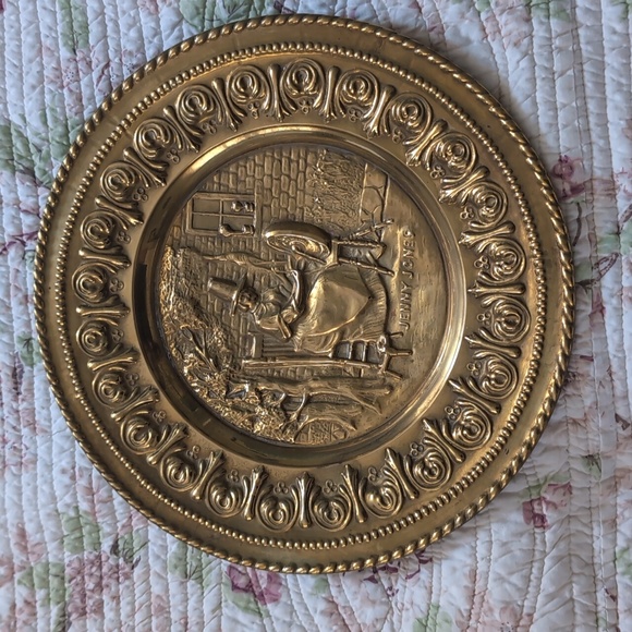 peerage | Accents | Vintage Peerage Embossed Brass Decorative Plate ...
